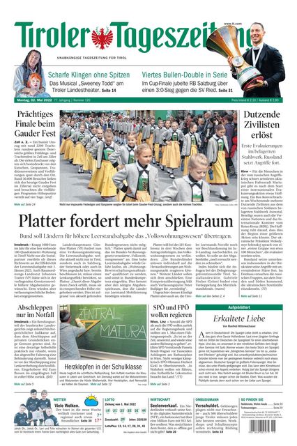 Tiroler Tageszeitung - Ausgabe Innsbruck - 2022-05-02
