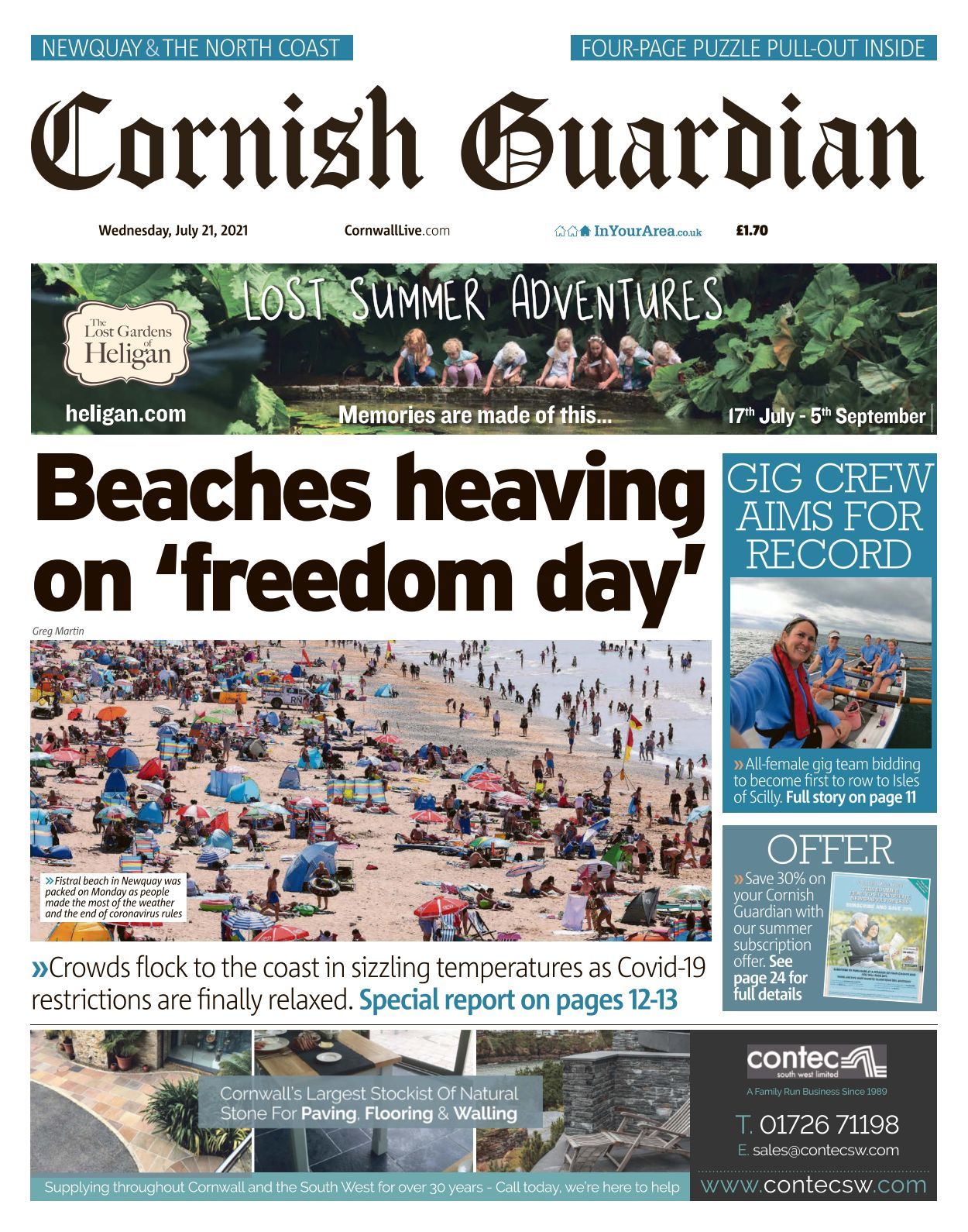 Cornish Guardian Newquay - 2021-07-21