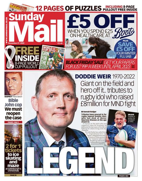The Sunday Mail is a Scottish tabloid newspaper published every Sunday.