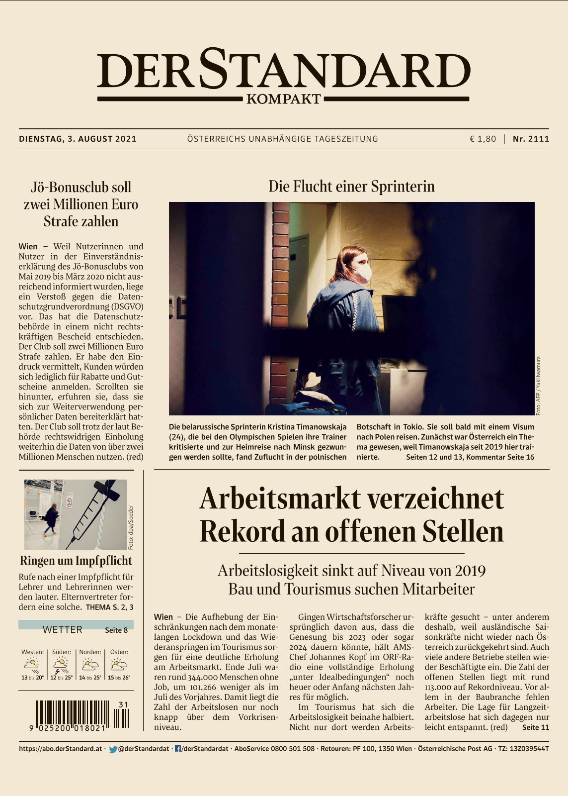 DER STANDARD Kompakt - 2021-08-03