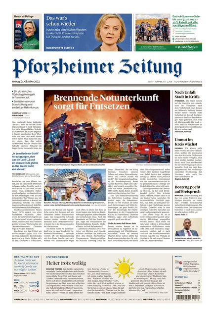 Pforzheimer Zeitung - Ausgabe Pforzheim - 2022-10-21