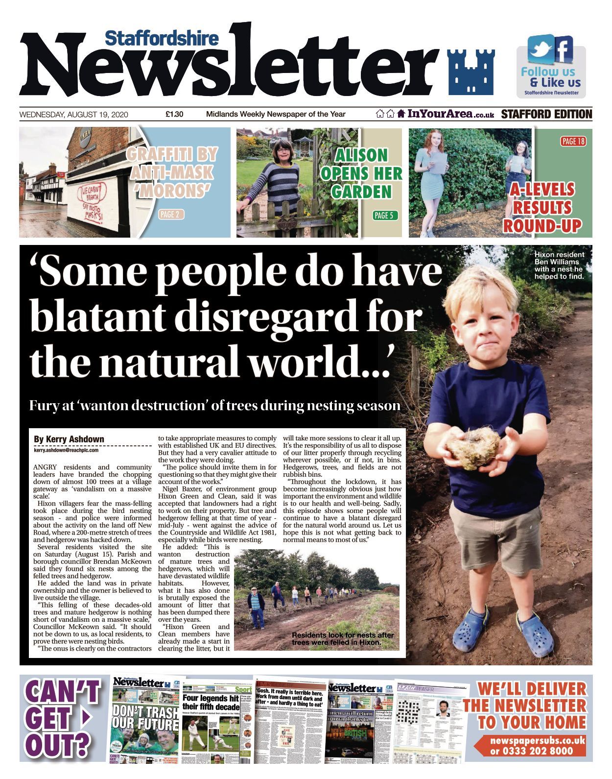 Staffordshire Newsletter - 2020-08-19